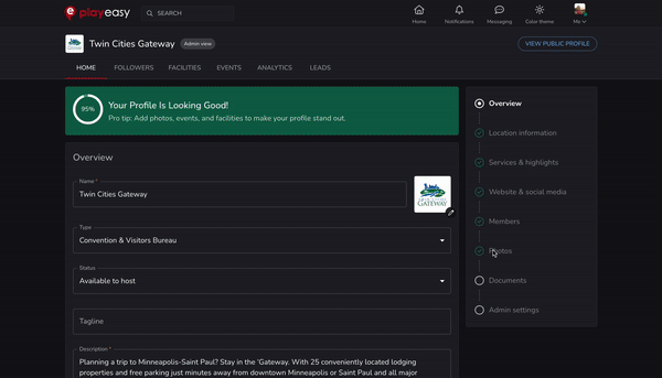 Adding Photos & a Logo to your Destination Profile